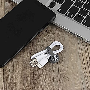 SUNFICON 10 Pack Earbuds Cords Organizers Magnetic Cable Clips Organizers Bookmark Clips Whiteboard Noticeboard Fridge Magnets USB Cable Manager Keeper for Home Kitchen Office School,Gray White Black