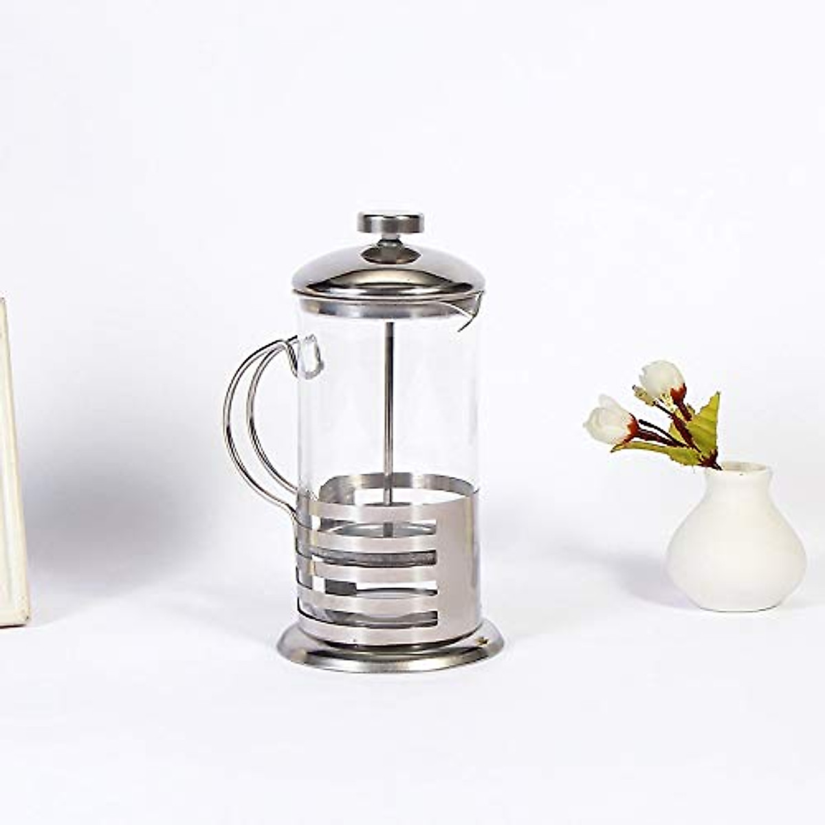 meialla Coffee Espresso Maker Pot Coffee Tea Percolator Filter Stainless Steel Glass Teapot Cafetiere Press Plunger 350Ml
