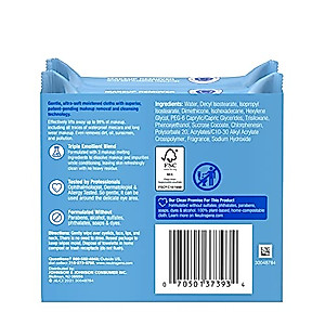 Neutrogena Makeup Remover Cleansing Face Wipes, Daily Cleansing Facial Towelettes to Remove Waterproof Makeup and Mascara, Alcohol-Free, Value Twin Pack, 25 count, 2 Pack