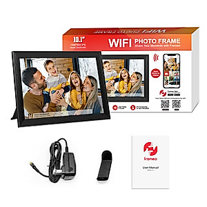 32GB FRAMEO 10.1 Inch Smart WiFi Digital Photo Frame 1280x800 IPS LCD Touch Screen, Auto-Rotate Portrait and Landscape, Share Moments Instantly via Frameo App from Anywhere