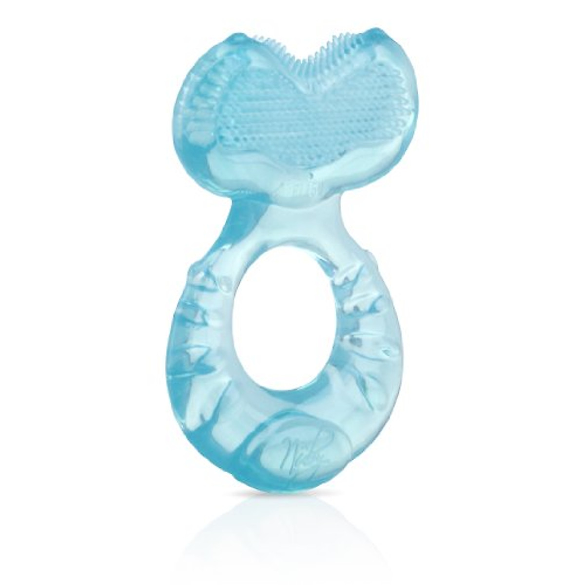 Nuby Silicone Teethe-eez Teether with Bristles, Includes Hygienic Case, Colors May Vary