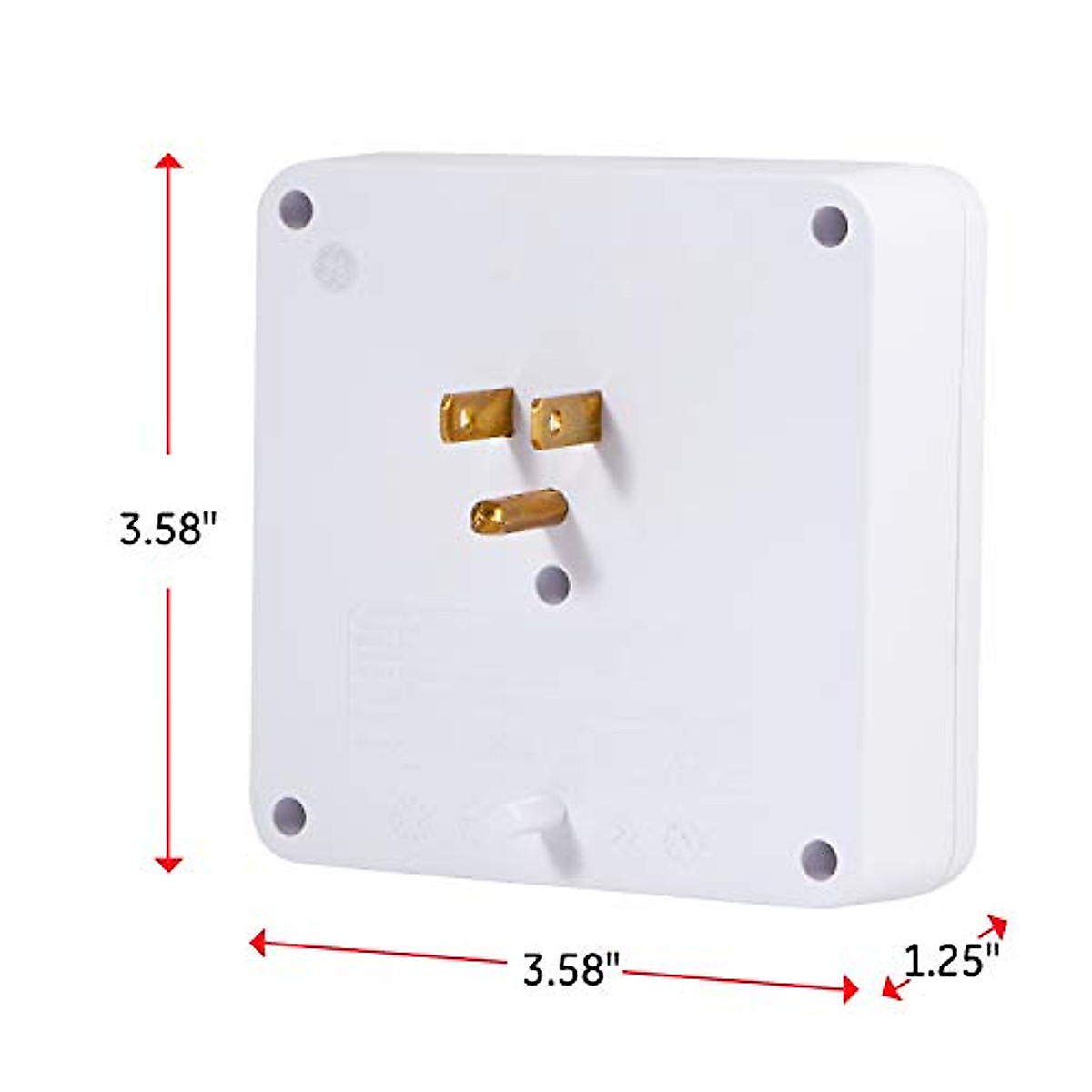 GE Pro 6-Outlet Extender Surge Protector, Wall Tap Adapter, Charging Station, Automatic Shutdown, 3-Prong, 1020 Joules, UL Listed, White, 36727