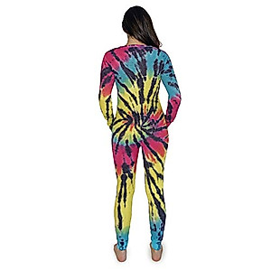 #followme Women's Tie Dye Henley Thermal Onesie 6769-10488-S