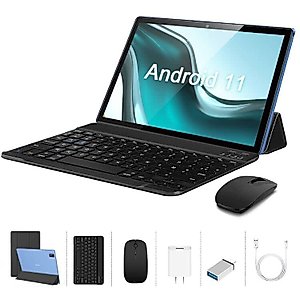 DUODUOGO Tablet 2 in 1, 10.1 inch Android Tablet, 8GB RAM +64GB ROM(1TB Expand), GMS Certificated Wi-Fi Tablets, Octa-Core Processor, Games, Bluetooth, 1920x1200 IPS HD Display, DGO-S9 (Blue)