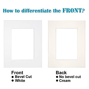 Egofine 8x10 White Picture Mats Pack of 14, Frame Mattes for 5x7 Pictures, Acid Free, 1.2mm Thickness, with Core Bevel Cut