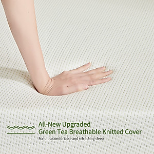 OUUI Full Size Mattress, 5 Inch Green Tea Gel Memory Foam Mattress for Cool Sleep Pressure Relief Breathable Cover Medium Firm Full Mattress in a Box, White, CertiPUR-US Certified