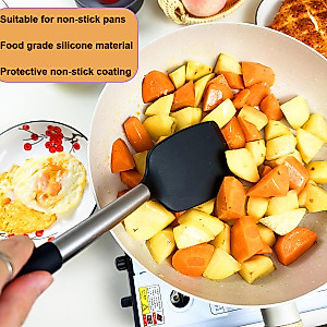 KLAQQED Spatula Set Silicone Spatula Heat Resistant Spatulas for Nonstick Cookware Rubber Spatula Turner Fish Wok Spatula, Large Nonstick Silicone Egg Spatula for kitchen use Cooking Utensils Set