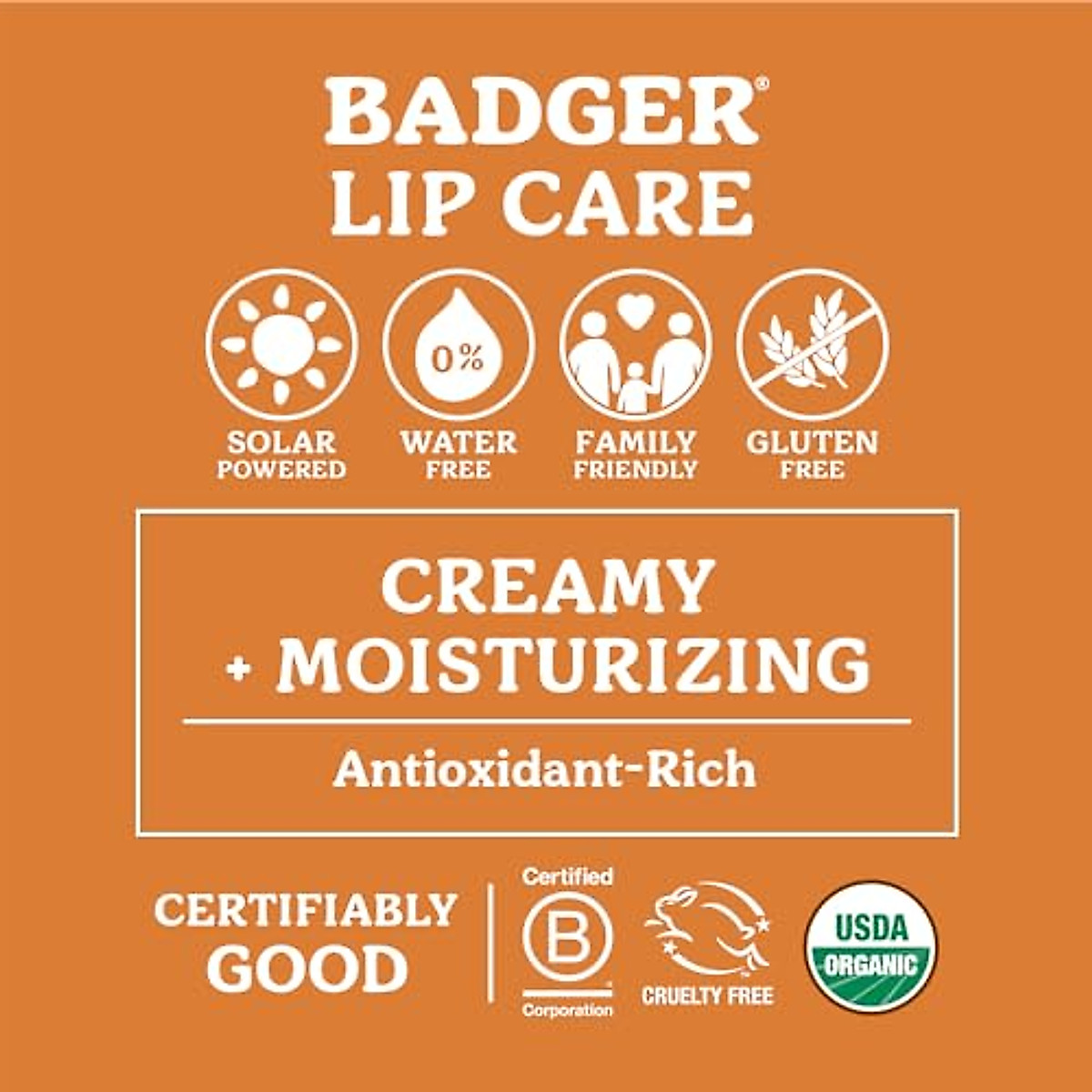 Badger - Unscented Lip Butter, Moisturizing Organic Coconut Oil, Beeswax, Sunflower & Olive Oil
