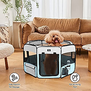 X-ZONE PET Portable Foldable Pet Dog Cat Playpen Crates Kennel/Premium 600D Oxford Cloth,Removable Zipper Top, Indoor and Outdoor Use