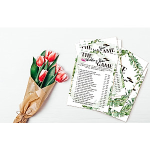 Bridal Shower Game Cards, Wedding Shoe Game, Tropical Jungle Theme Engagement Party Cards For Wedding, Set of 30 Cards(Leaf004)