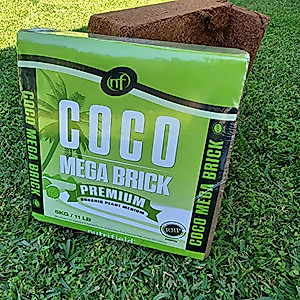 Coco Coir Mega Brick Organic Coconut Coir 11 Pound Coco Fiber Compressed Block Pre Washed Buffered Potting Soil Indoor Outdoor Garden Use Vegetable Flower Seed Starter