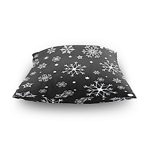 YETTASBIN Black Snowflake Throw Pillow Cover 20 x 20 Inch, Soft Square Cushion Case for Home Couch Sofa Bedroom Car Farmhouse Decor