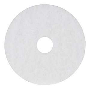 Boardwalk Polishing Floor Pads, 16" Diameter, White, 5/Carton