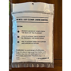 Kadazzel Disposable Place Mats, 40 Fun Farm Animal Disposable Sanitary Baby Toddler Sticky Mat