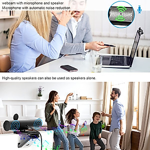 WFFOIFL Webcam with Microphone and Speaker, 1080P Web Camera for Desktop Computer Laptop, USB Plug and Play, Pro Streaming Webcam for Recording, Calling, Conferencing, Gaming, Not Include Tripod