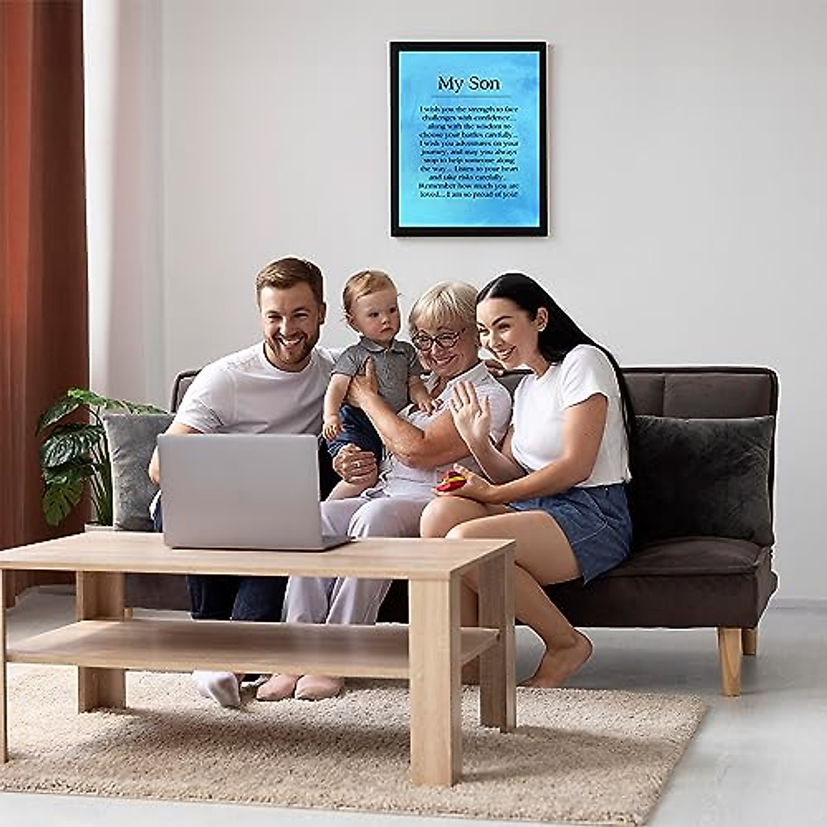 My Son, I Am Proud Of You - Inspirational Wall Art, Loving, Typographic Message for Any Son Is A Perfect Graduation Gift For Son, Wall Sign For Home Decor, Boys' Bedroom Decor, Unframed-8x10"