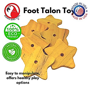 Bonka Bird Toys 1150 Pk6 Yellow Jumbo Wood Stars Foot Talon Craft Part Bird Toys