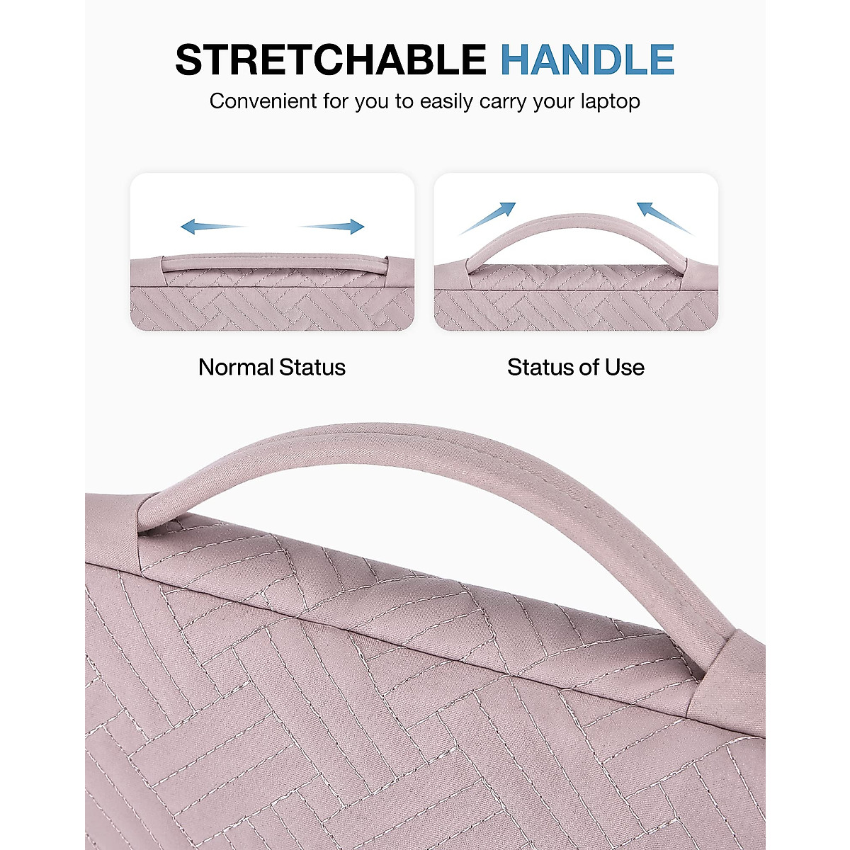 BAGSMART 13.3 inch Laptop Sleeve Case, Compatible with 13-14 inch MacBook Pro, HP, Dell, Lenovo, Asus Notebooks - Pink