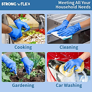 STRONG 'n FLEX 4.5-mil Disposable Blue Nitrile Gloves – Extra Durable & Comfortable, Food Safe, Ideal for Cleaning & All Household Needs – 100pcs - XL