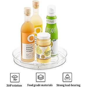Rarapop 3 Pack Clear Lazy Susan Organizer Turntable 10.6 Inch, Rotating Spice Rack Spinning Bins for Cabinets Kitchen, Countertop, Bathroom, Makeup, Pantry Organization and Storage