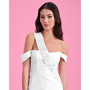 xo, Fetti Bachelorette Party Decorations Bride to Be Iridescent Sash | Classic Bridal Shower Gift, Bridesmaid Favors, Engagement Accessory