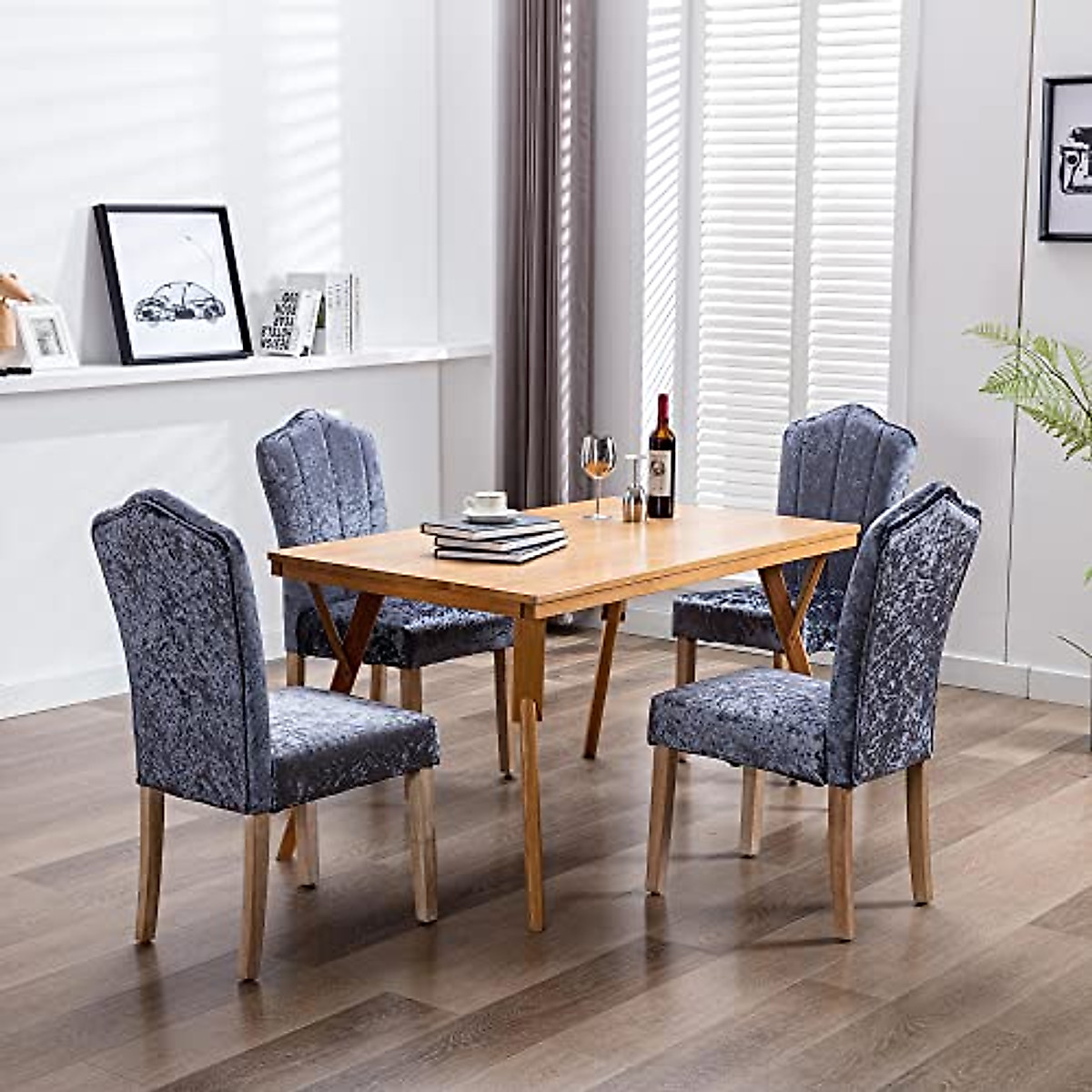 thksbought Dining Chairs Set of 4 Chairs Velvet Chairs for Dining Room and Living Room (Gray)