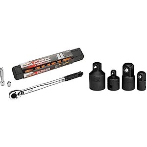 EPAuto 1/2-inch Drive Click Torque Wrench + 4 Pieces - Impact Socket Adapter
