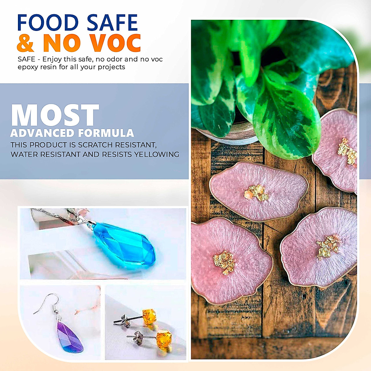 Epoxy Resin Kit for Art & Craft | 1 Gallon(128oz) | Odorless | Crystal Clear Epoxy Resin | Jewelry, Earrings, Coasters, Casting, Molding, Crafting & More | Includes Many Accessories