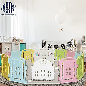 Dream On Me 14 Panel Groovy Play Center, Play Pen, Playard in Multi Colors