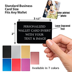 EAQ Personalized Wallet Insert, Custom Engraved Metal Card with Design, Message Card Gift for Dad, Husband, Boyfriend - Custom