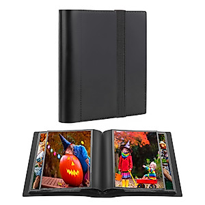Small Photo Album 4x6 Photos Black Inner Page with Strong Elastic Band, Each Small Album Holds 64 Photos, 4x6 Mini Book Photo Pictures Album Birthday Christmas Photo Albums Wedding Anniversary (Black)