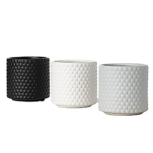 Sullivans Ceramic Planter Set - 3 Small Planters, Contemporary Home Décor, Modern Farmhouse, Ideal Shelf Décor, Table Décor, Bookshelf, Mantle, Entryway- Multi-Color (CM2969)