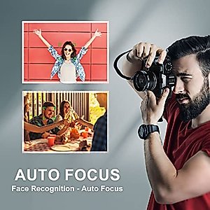 Monitech Digital Camera for Photography and Video, 4K 48MP Vlogging Camera for YouTube with 180° Flip Screen,16X Digital Zoom, 2 Batteries，32GB TF Card