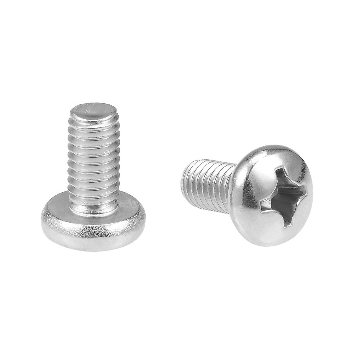 uxcell M6x12mm Machine Screws Phillips Cross Pan Head Screw 304 Stainless Steel Fasteners Bolts 10Pcs