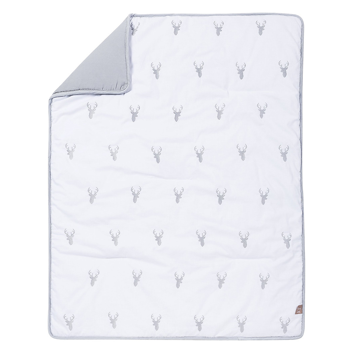 Trend Lab Stag Head 3 Piece Crib Bedding Set, Can Be Used As A Blanket Or A Playmat for Tummy Time, Includes Quilt, Fitted Crib Sheet and Skirt