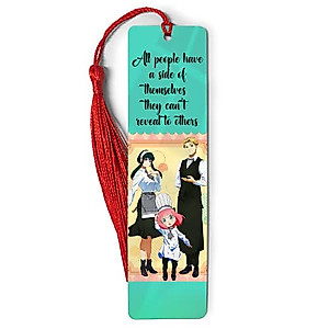 Bookmarks Metal Ruler Spy Measure Family Tassels Collage Bookworm Quote Bookography Reading for Book Bibliophile Gift Reading Christmas Ornament Markers Bookmark