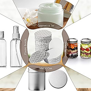 70 mm Foam Lid Liner Pressure Sensitive Seal Round Jar Sealer Bottle Seals Heat Resistant Foam Cap Torque Activated Foam Safety for Protection Safety Jar Cap Bottle Vial Tamper Gasket Kit(100 Pieces)