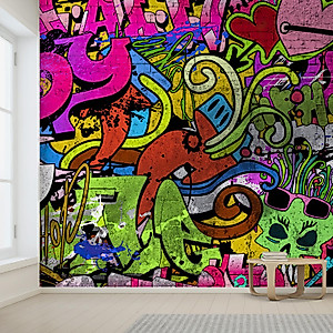 wall26 - Colorful Graffiti - Large Wall Mural, Removable Peel and Stick Wallpaper, Home Decor - 100x144 inches