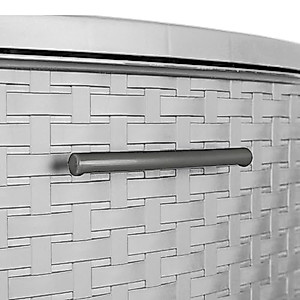 Sterilite 3 Drawer Weave Storage Tower, Plastic Decorative Drawers to Organize Clothes in Bedroom, Closet, Gray with Gray Drawers, 2-Pack