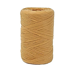 2Roll 164yard Rattan Crochet Yarn Knitting Yarn Soft Craft Ribbon Yarn Polyester Yarn Crochet Rattan Thread for DIY Handmade Sun Hat Baskets Handcrafts Festival Gifts Cakes Packing Wrapping
