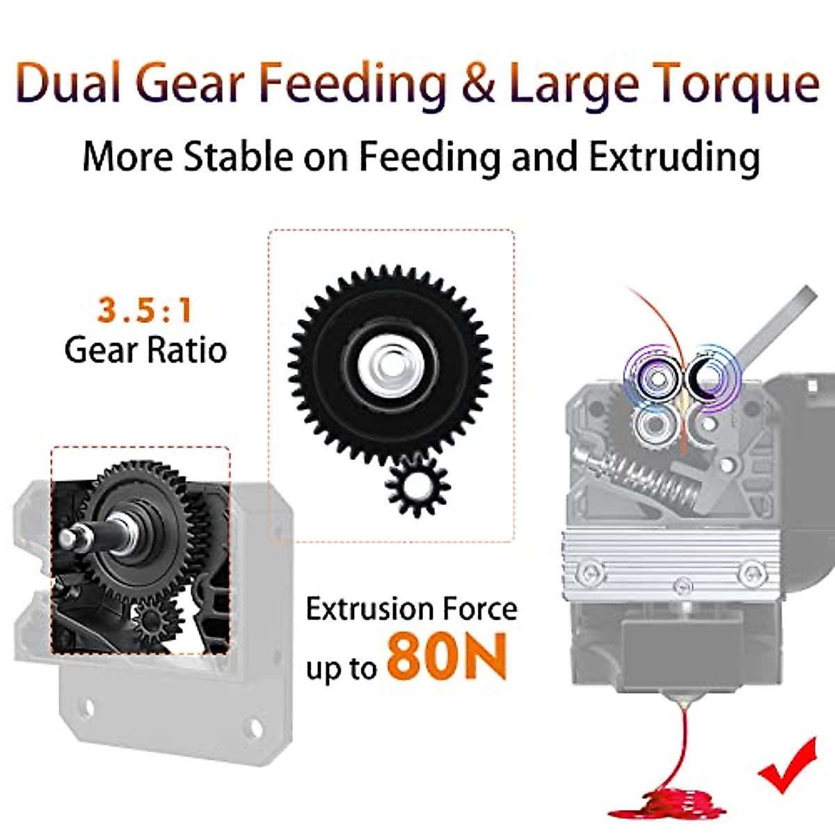 Creality Sprite Direct Drive Extruder Pro Kit, All Metal Extruder Upgrade Kit for Ender 3/Ender 3 v2/Ender 3 Pro/Ender 3 Max 3D Printer,Dual Gear Dual Fan Design,Support BL Touch/CR Touch