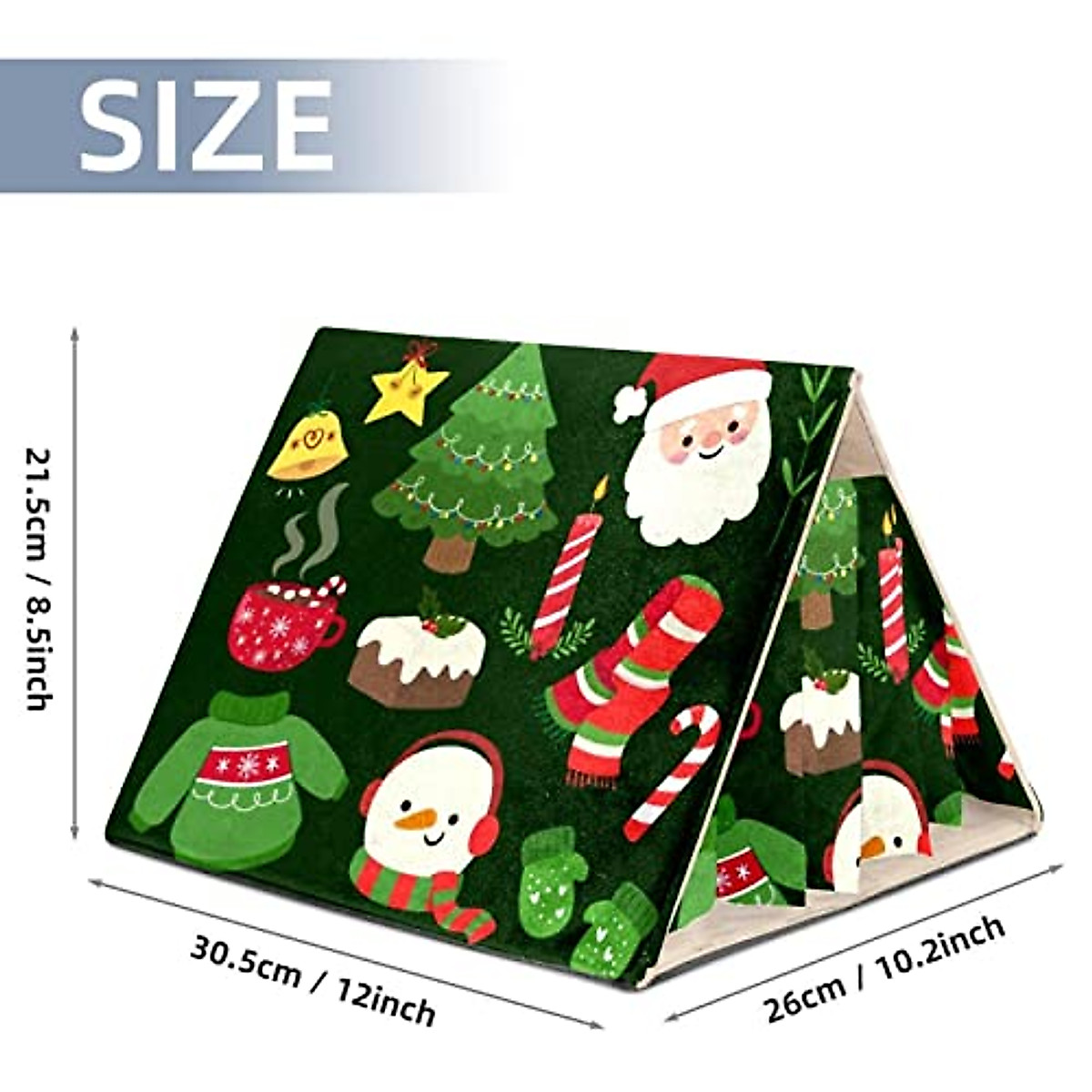 Y-DSIWX Guinea Pig Hideout House Bed, Christmas Elements Rabbit Cave, Squirrel Chinchilla Hamster Hedgehog Nest Cage
