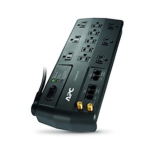 APC Surge Protector with Phone, Network Ethernet and Coaxial Protection, P11VNT3, 3020 Joules, 11 Outlet Surge Protector Power Strip Black