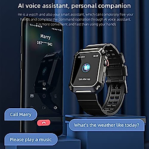 LOKMAT Military Smart Watches for Men - 5ATM/IP68K Waterproof, Blood Oxygen, Heart Rate, Sleep Monitor, Fitness Tracker Rugged Smart Watch for Compatible with Android and iOS Phones