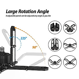 Flohans Garage Light, 150W Deformable Garage LED Light with 8 Adjustable Panels, 15000LM 6500K E26/27 Super Bright Garage Light Bulb, Garage Ceiling Lights for Workshop Attic Barn…