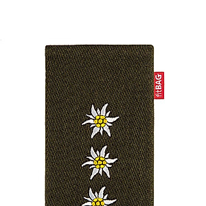 fitBAG Trachten Edelweiss Custom Tailored Sleeve for Xiaomi Redmi Note 6 Pro | Made in Germany | Fine Fabric Pouch case Cover with Microfibre Lining for Display Cleaning
