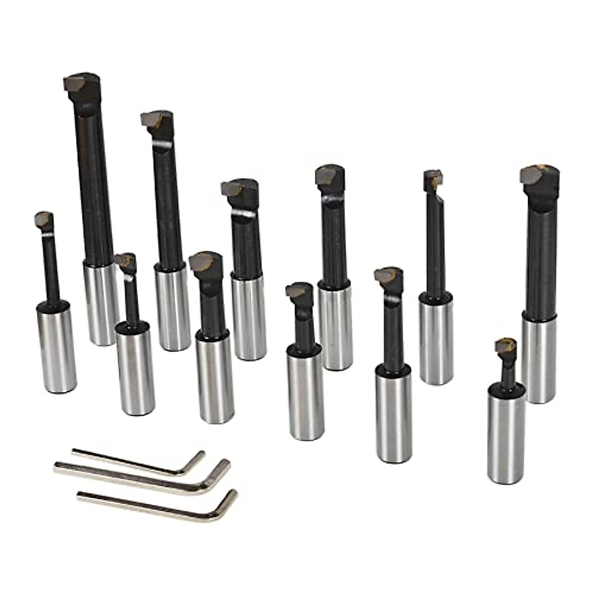 marddpair 12Pcs R8 Shank 3 Inch Boring Head 3/4 Carbide Boring Bar Set Fit for Bridgeport Milling