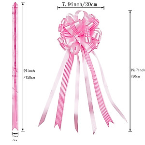 Big Bow for Present Basket Bows for Gift Wrapping Car Bows Big Car Bow Package Bows Large Pull Bows Bulk B2-Deep Pink-10pcs
