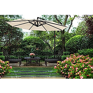 ABCCANOPY Cantilever Patio Umbrellas 10FT Light Beige
