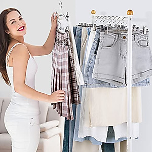 ESEOE Pants Hangers with Clips, Pants Hangers Space Saving, Non Slip Adjustable Clip Skirt Hangers, Metal Adult Kids Hangers for Closet Skirt Shorts Trouser Leggings (20 Pack)